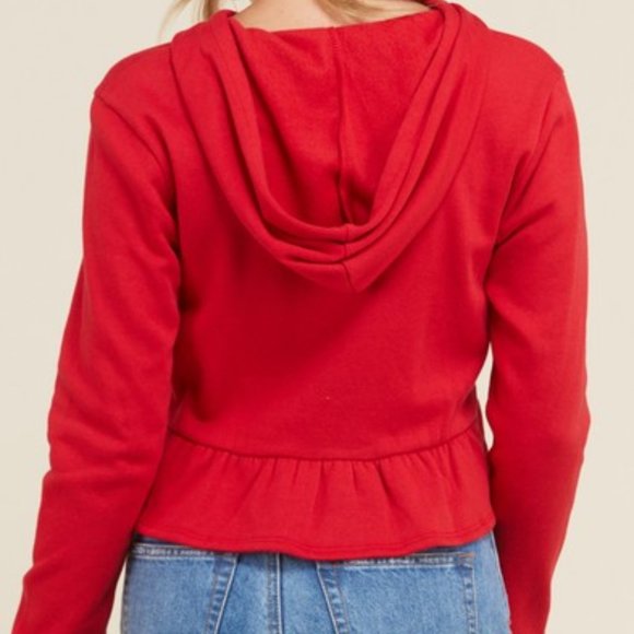 Heart & Hips | Jackets & Coats | Red Ruffle Jacket | Poshmark